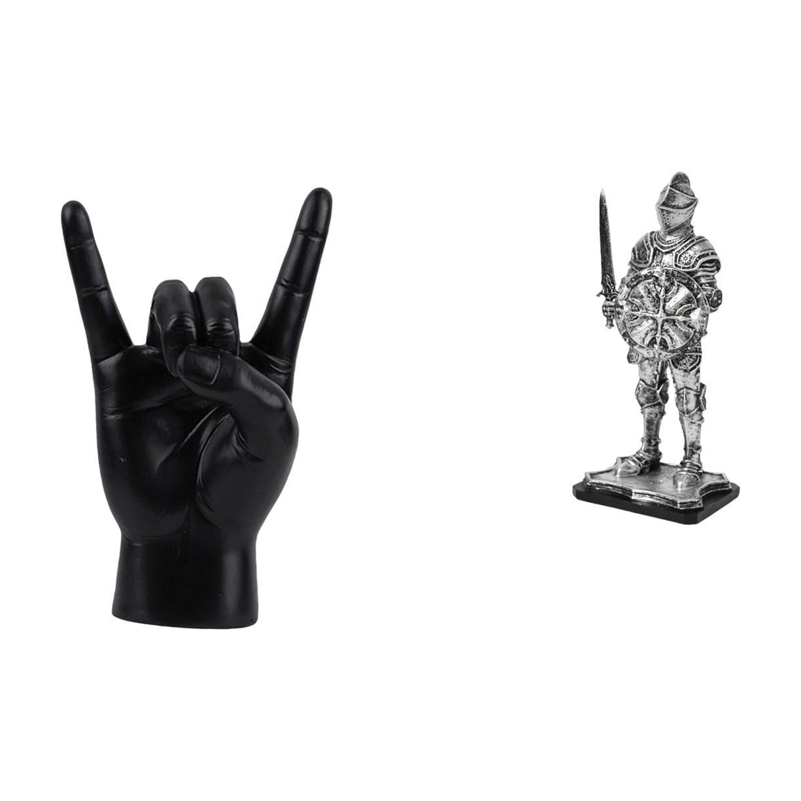 Rock Gesture Statue Knight Figure Sculpture Resin Material Tabletop ...