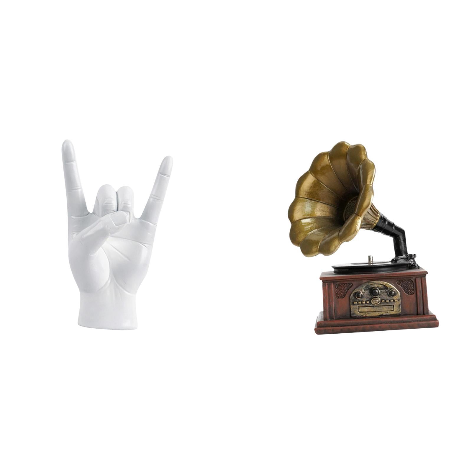 Rock Gesture Statue Vintage Figurine Retro Resin Material for Home ...