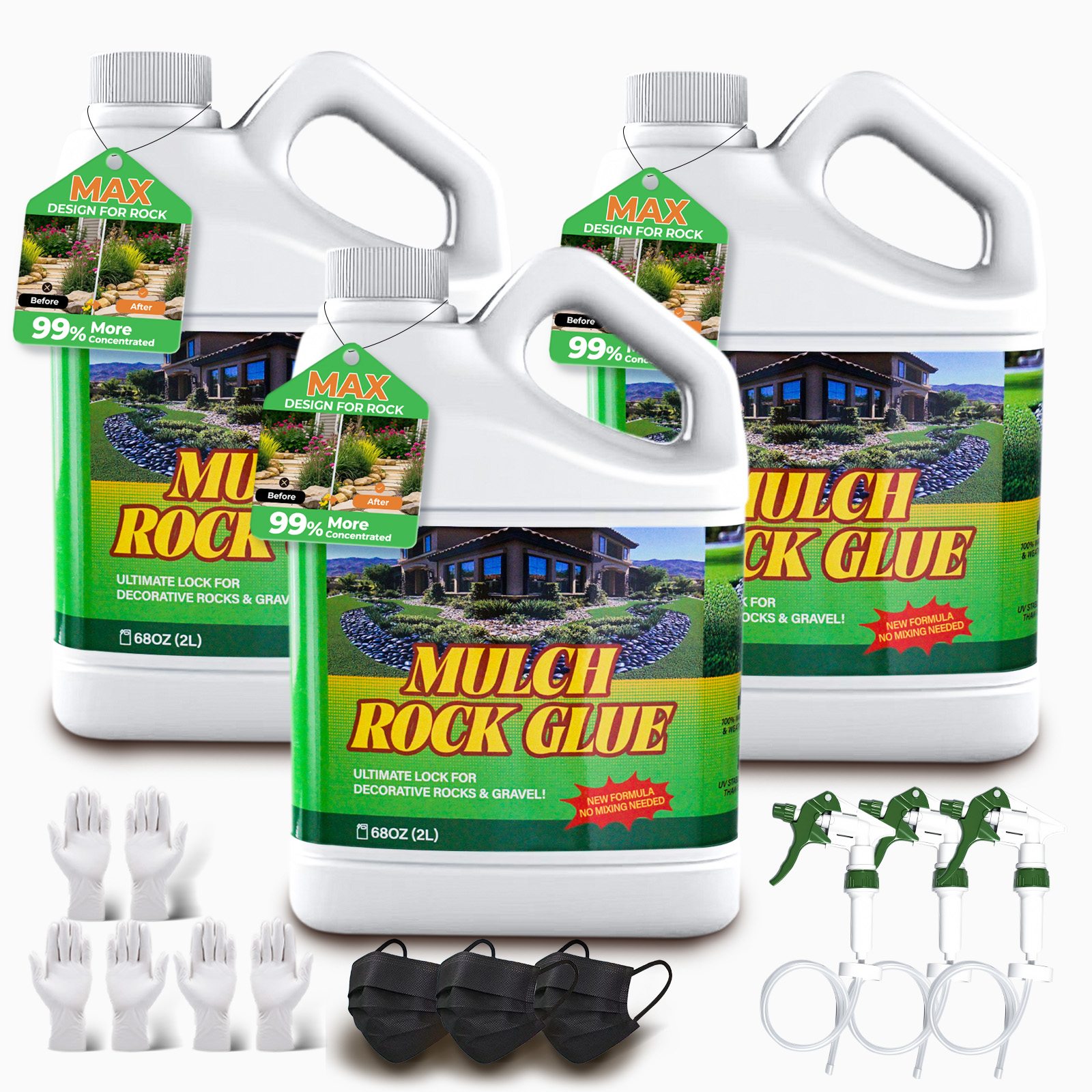 Rock Glue Mulch Glue 204OZ Fast-Dry Non-Toxic Dries Clear Strong ...
