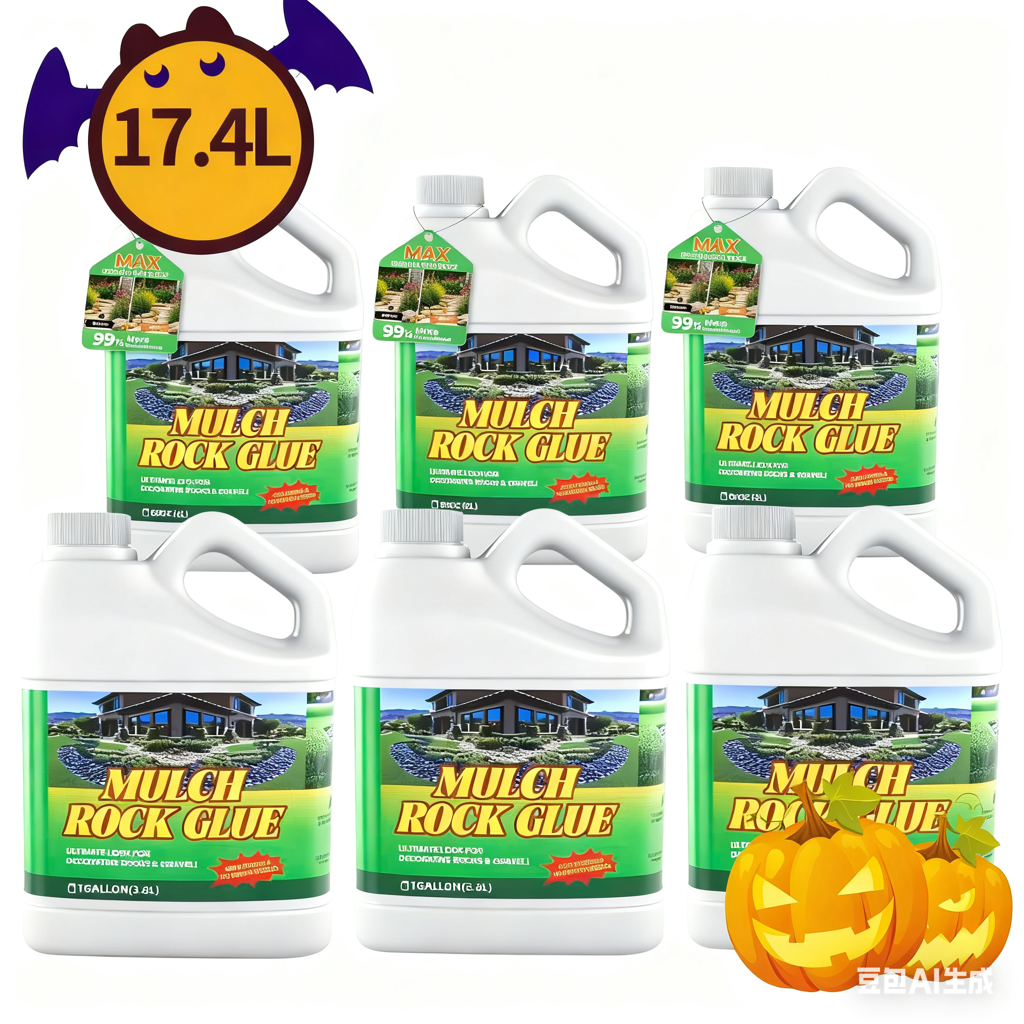 Rock Glue Mulch Glue 4.6Gallon Fast-Dry Non-Toxic Dries Clear Strong ...
