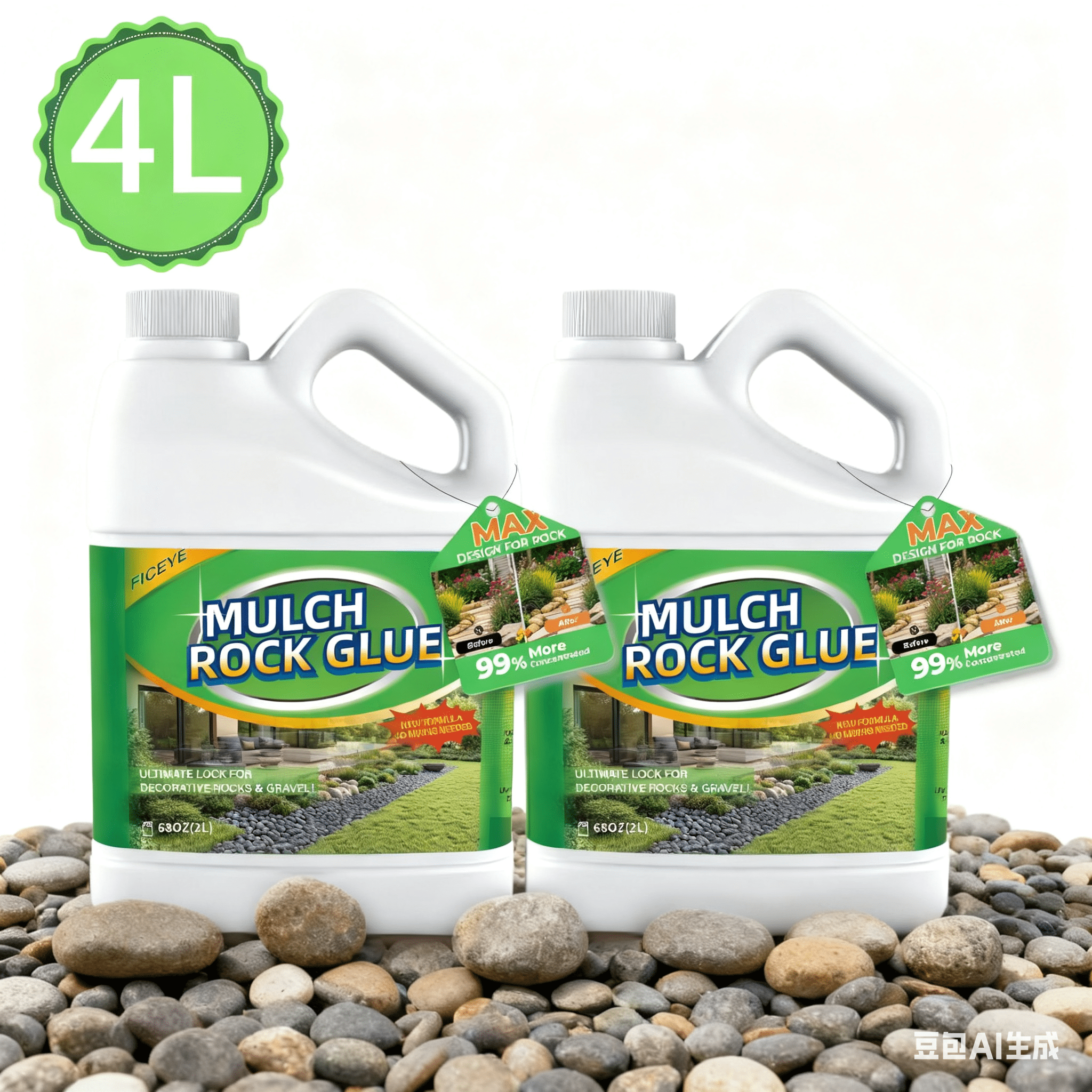 Rock Glue Mulch Glue 4L Fast-Dry Non-Toxic Dries Clear Strong ...