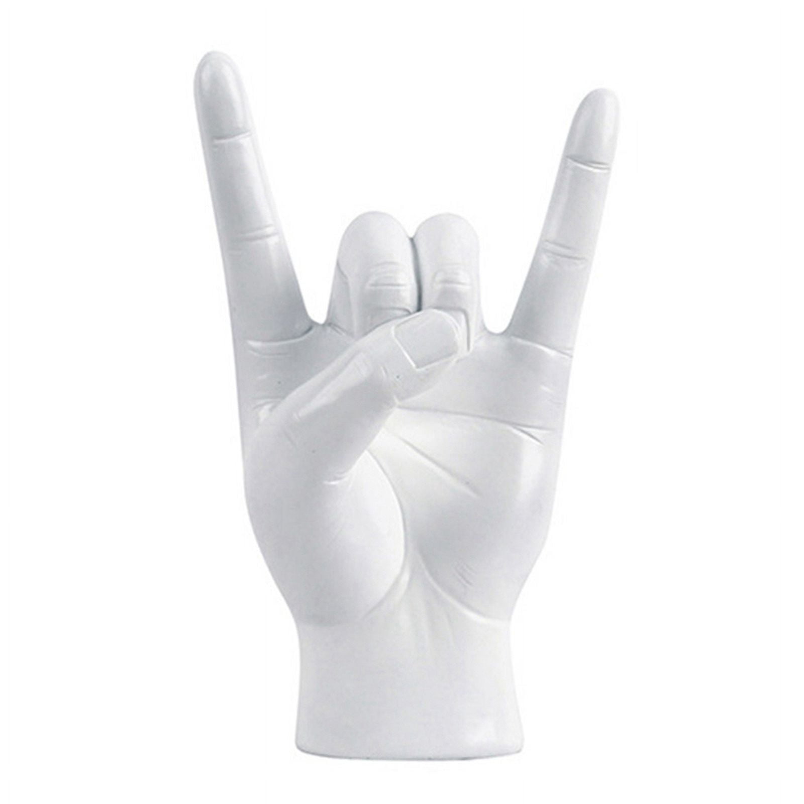 Rock Hand Gesture Rock music Art Craft Finger Sculpture, White L Hand ...