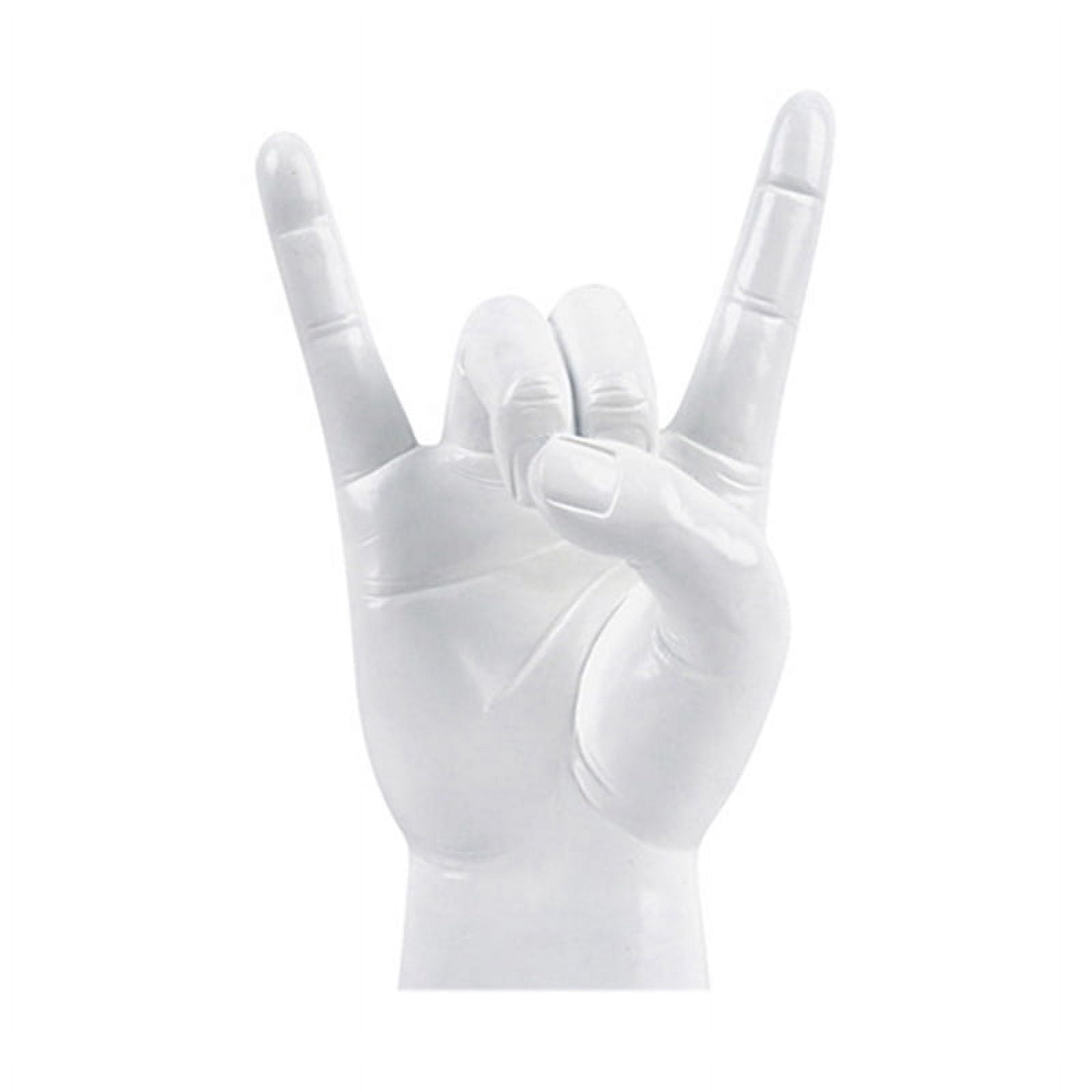 Rock Hand Gesture Rock music Art Craft Finger Sculpture, White R Hand ...