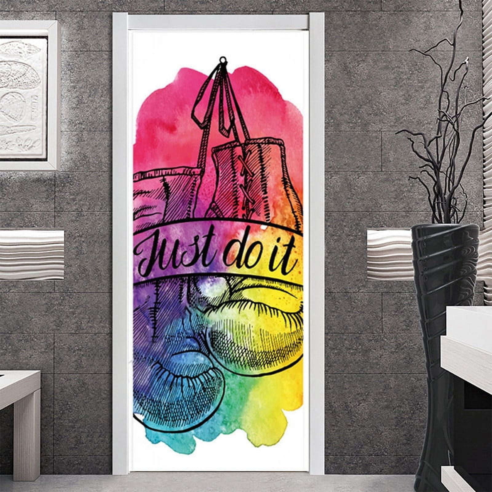 Rock Hip Hop Door Sticker Hippie Graffiti Wallpaper Retro Style Mural ...