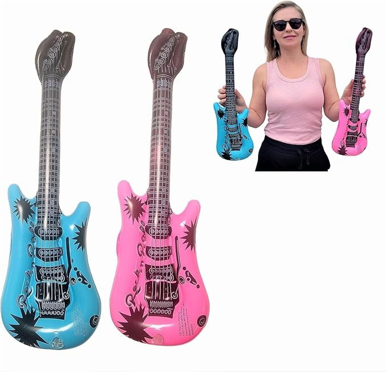 Rock Inflatable Mini Guitars (21 Inches) Vinyl. Perfect Party Favor, DJ ...