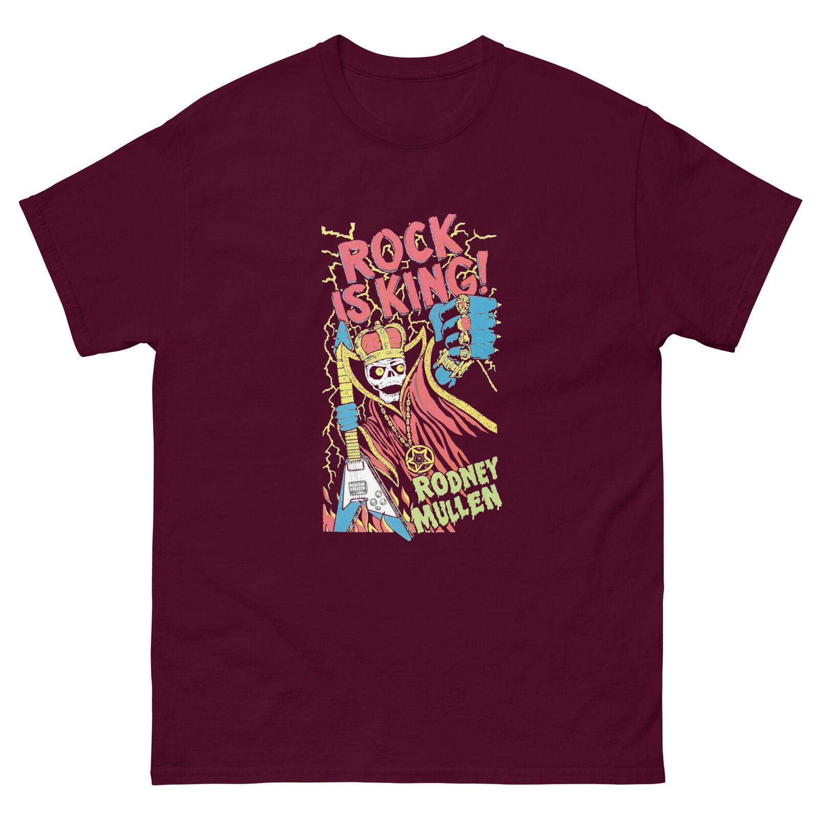 Rock Is King Rodney Mullen vintage skateboarding t shirt designs ...