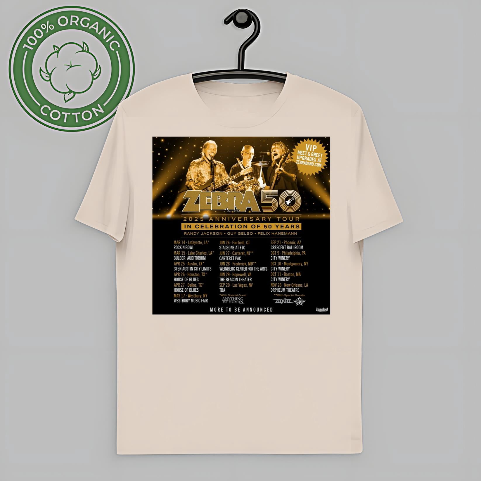 Rock Legends ZEBRA Band 50th Anniversary Tour T Shirt Full Size S-5XL ...