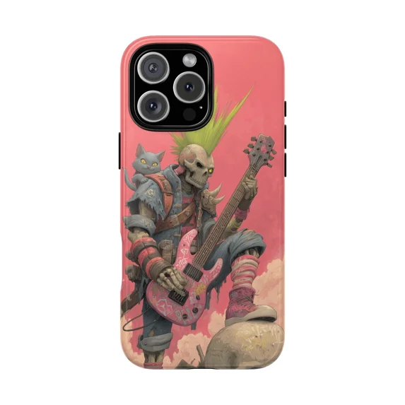 Rock Lich Skeleton Guitar Music Art Phone Case with iPhone 17 through ...