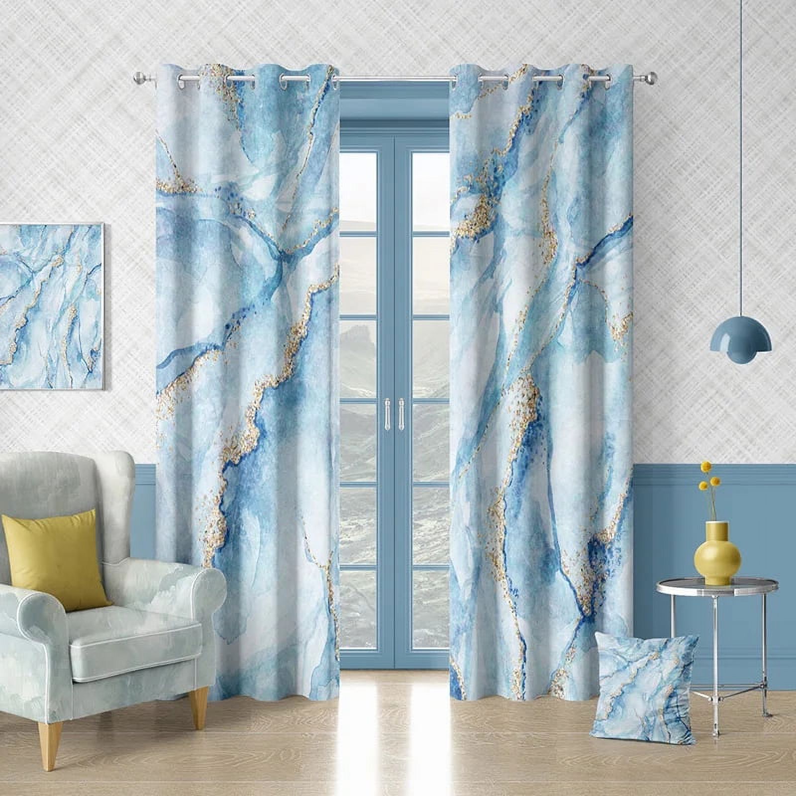 Rock Marble Print Luxury Gold Simple Window Curtains Blinds For Living ...