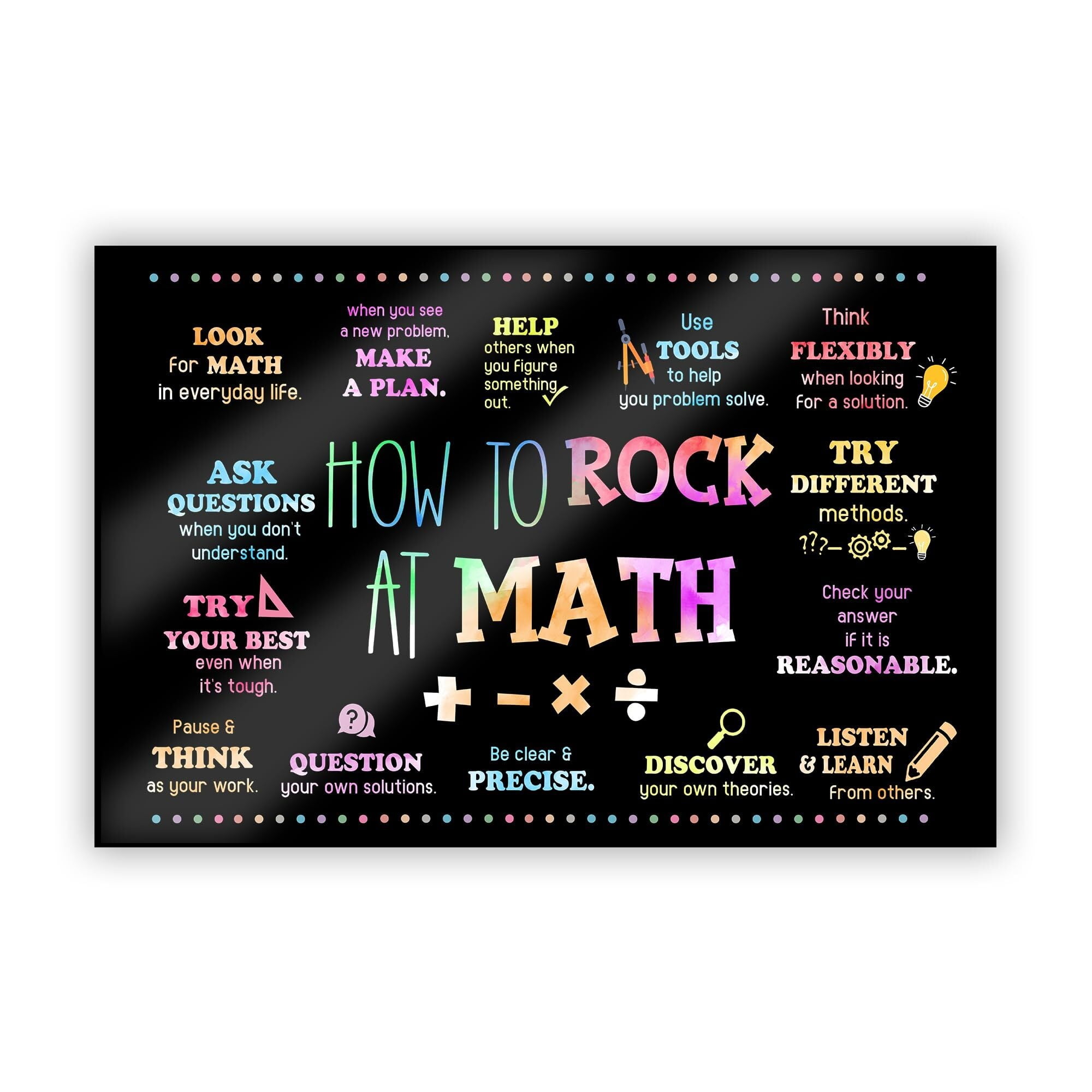 How To Rock At Math Poster Maths Class Posters Mathematics Pediatric ...