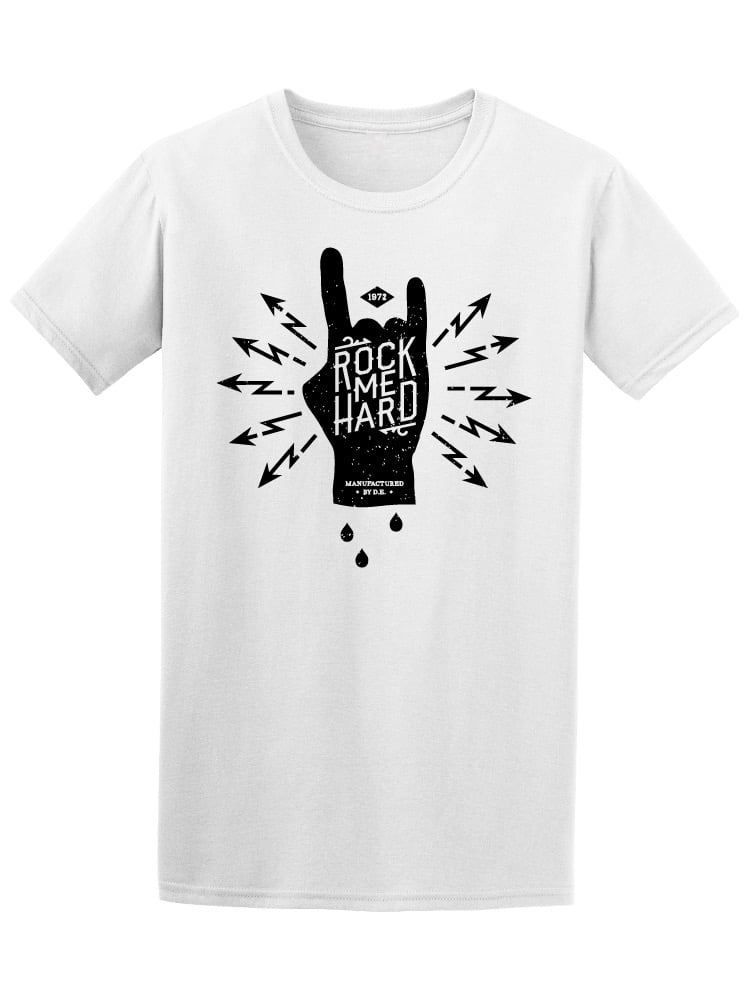 Rock Me Hard Rock Hand Sign T-Shirt Men -Image by Shutterstock, Male ...