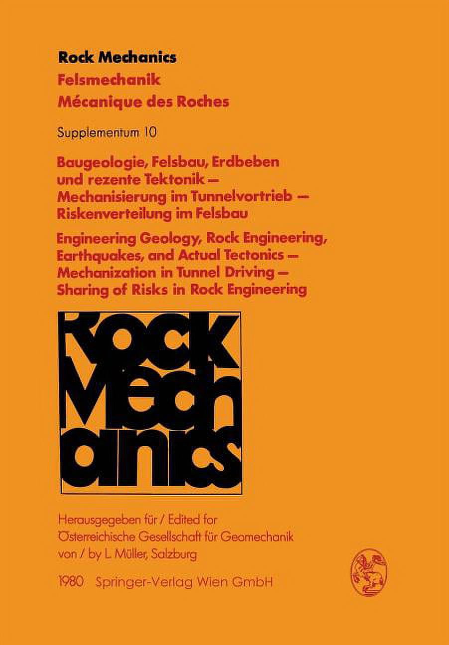 Rock Mechanics Felsmechanik Mecanique Des Roches. Supplement ...
