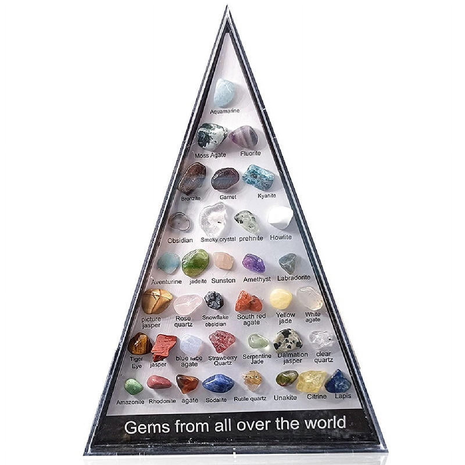 Rock & Mineral Collection 36pcs Geology Gem Kit in a Display Case for ...