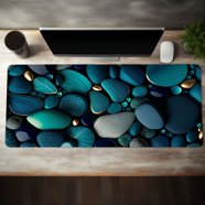 Oversized Gaming Desk Mat with Non-Slip Base, Topographic Contour (31 ...