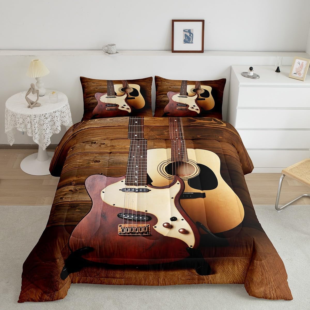 Rock Music Comforter Set Full Musical Theme Bedding Set, Music Notes ...