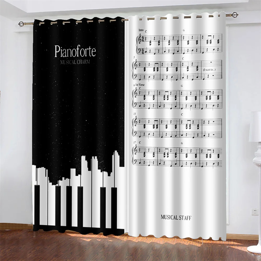 Rock Music Curtains for Bedroom Living Room Teens Boys Electronic ...