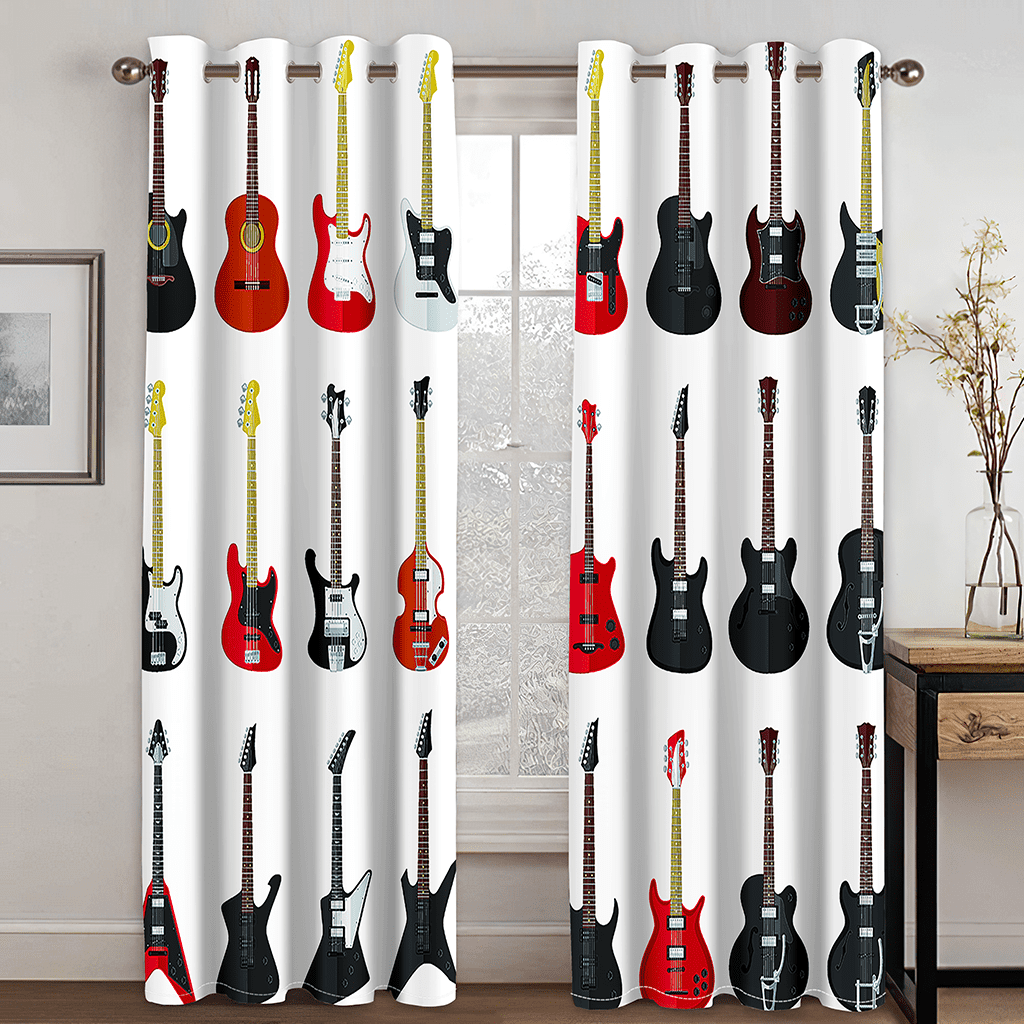 Rock Music Curtains for Bedroom Living Room Teens Boys Electronic ...