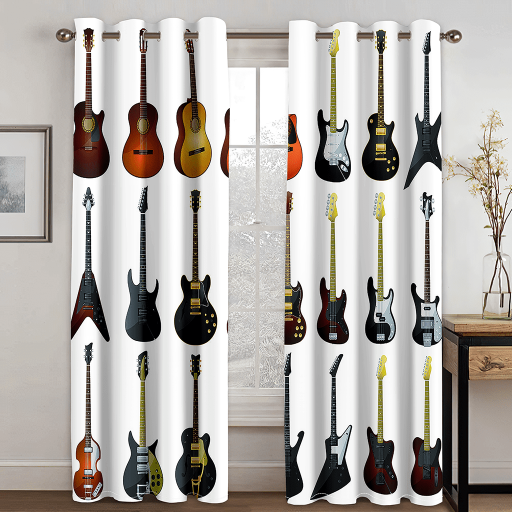 Rock Music Curtains for Bedroom Living Room Teens Boys Electronic ...