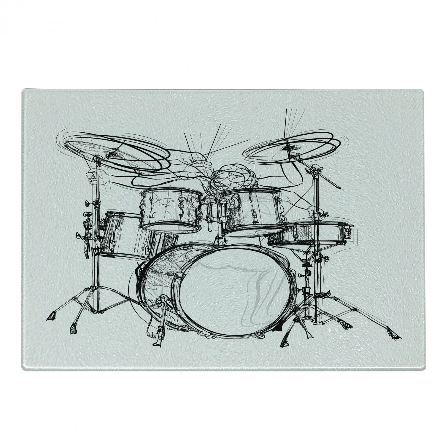 Rock Music Cutting Board, Doodle Drawing Sketch Drummer Musical ...