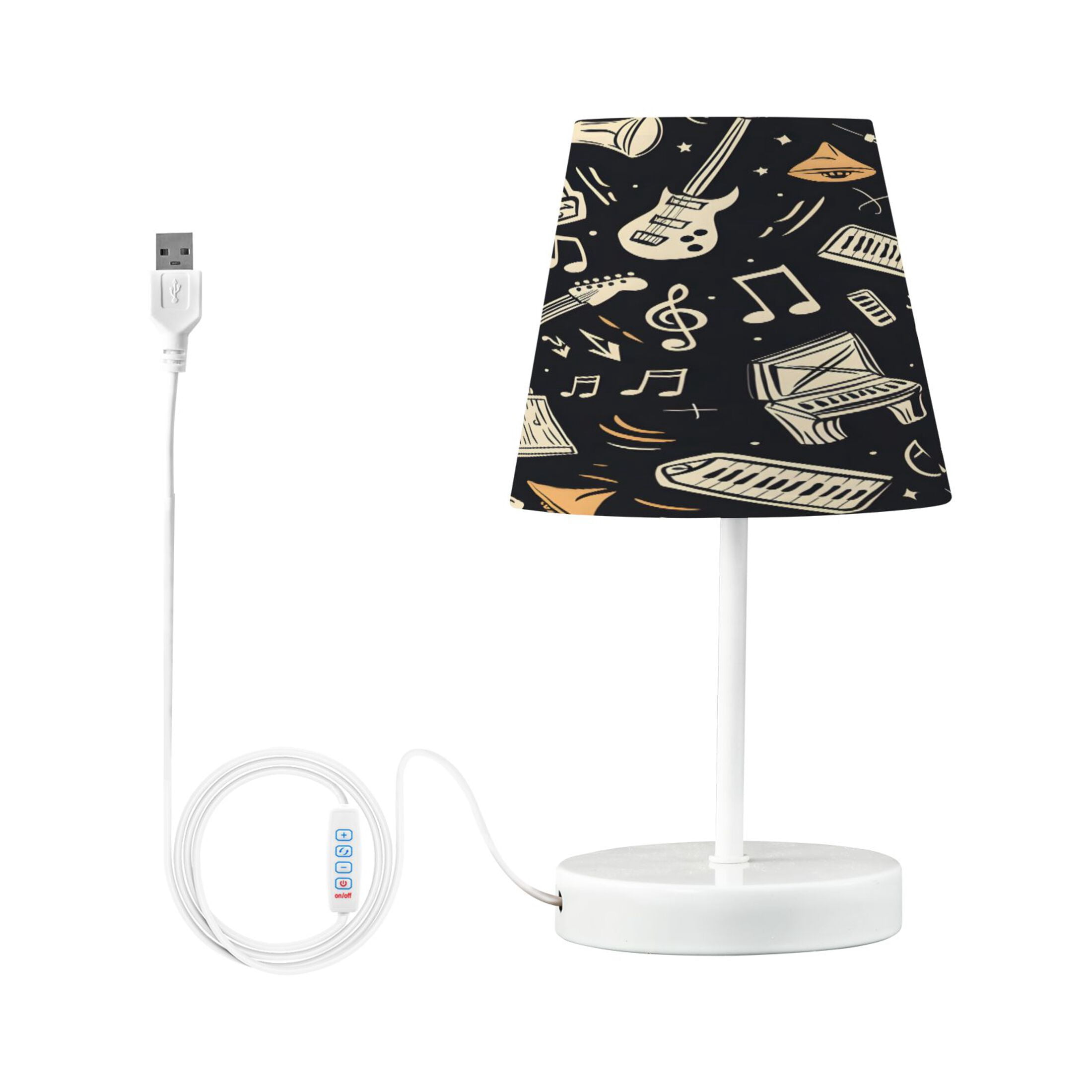 Rock Music Desk Lamp LED Table Nightstand Lamps with 3 Color ...