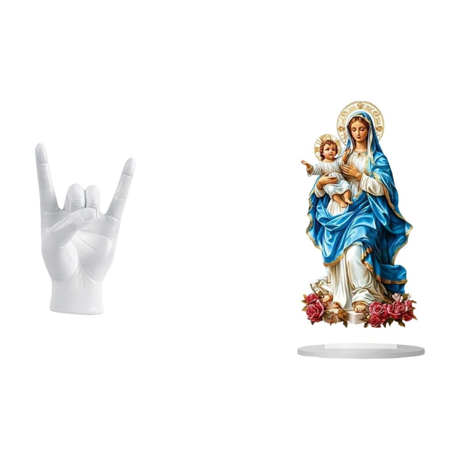Rock Music Gesture Hand Finger Statues Sign Acrylic Table Sculpture for ...