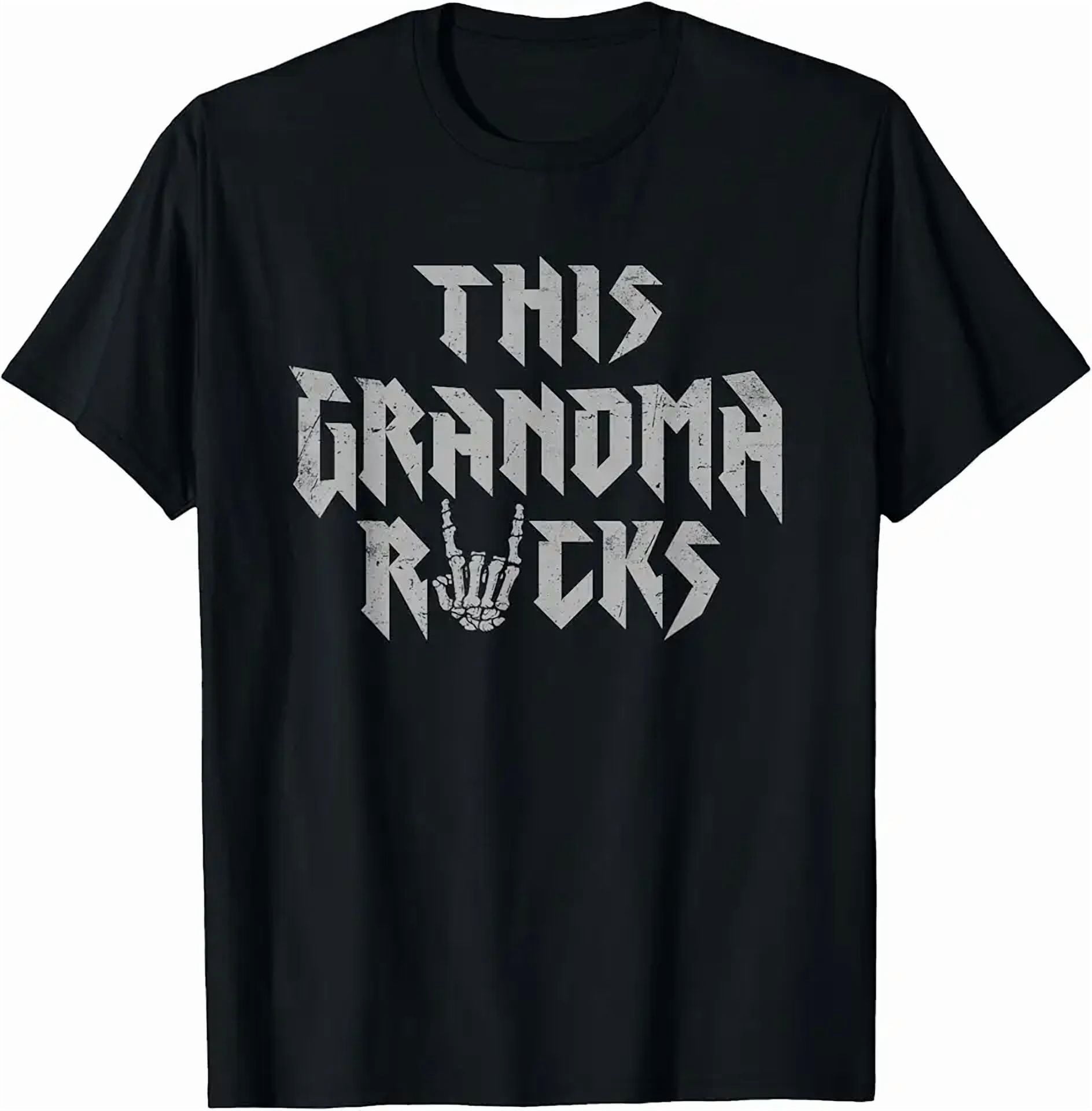 Rock Music Grandma Skeleton Hand Women Gift Short Sleeve Graphic T ...