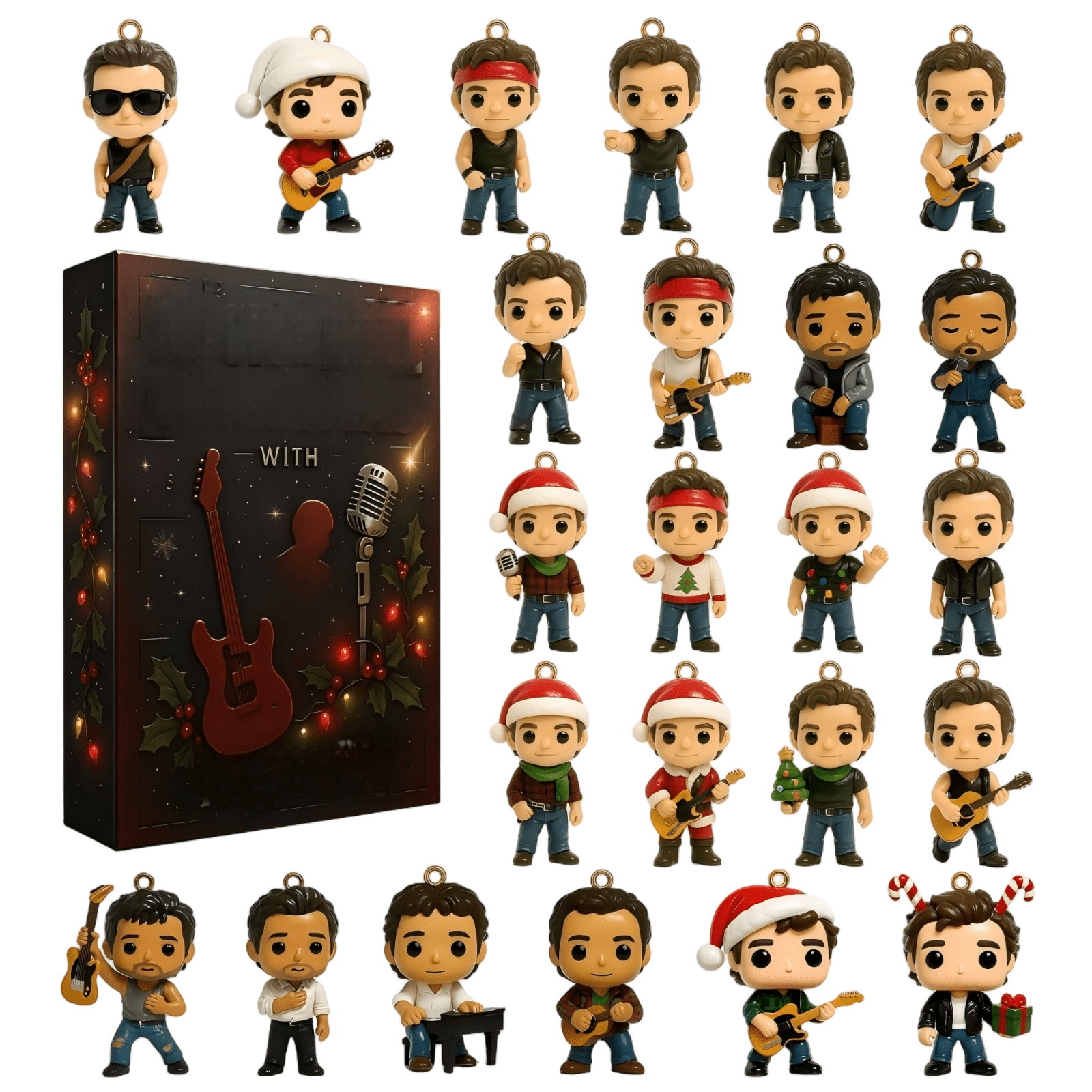 Rock Music Icon 2D Acrylic Advent Calendar 2025, 24 Days Christmas ...