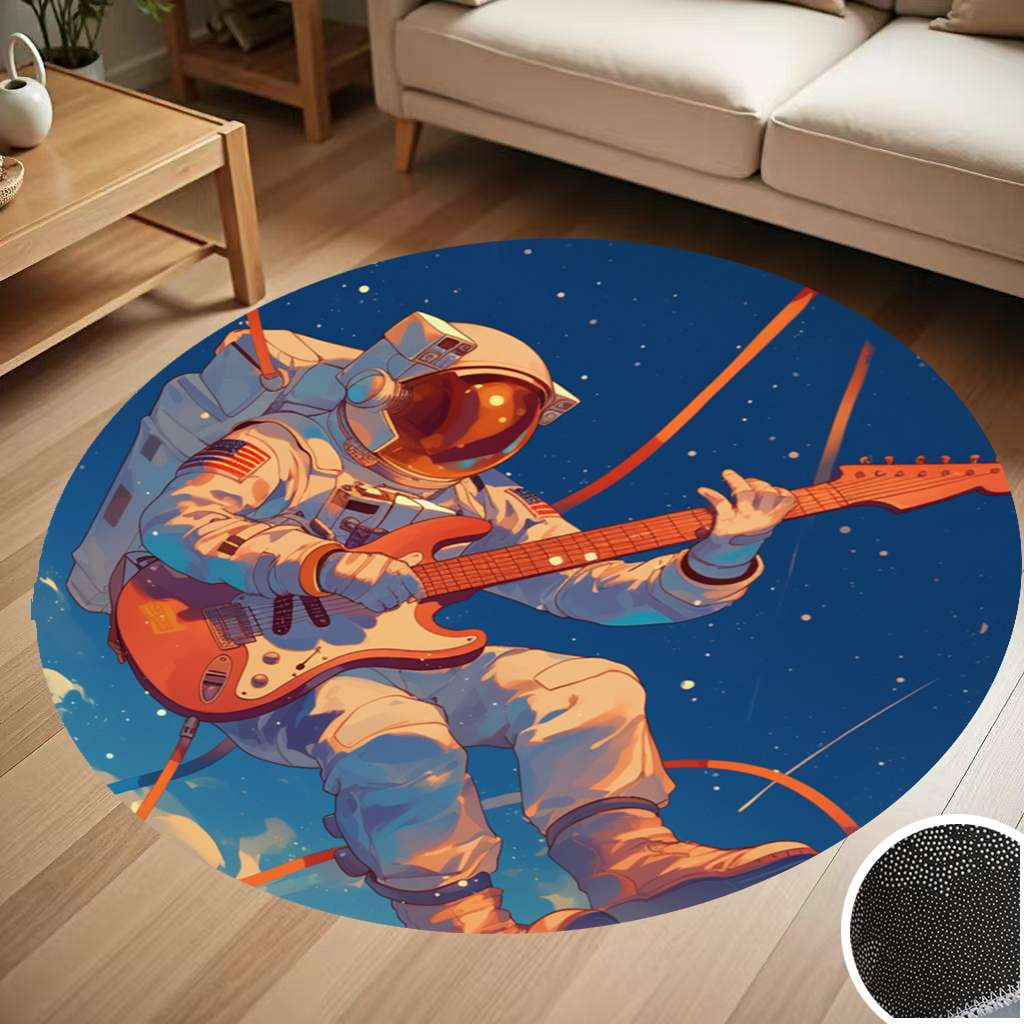 Rock Music In Space Round Carpet Living Room Bedroom Home Decoration ...