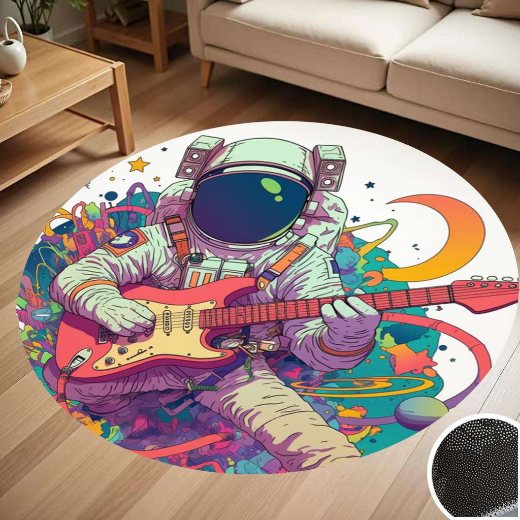 Rock Music In Space Round Carpet Living Room Bedroom Home Decoration ...