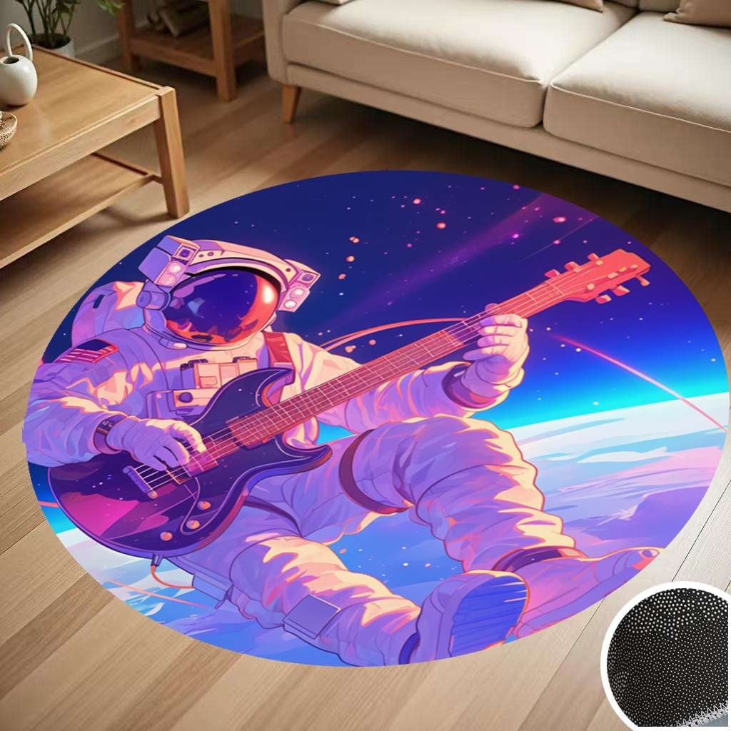 Rock Music In Space Round Carpet Living Room Bedroom Home Decoration ...