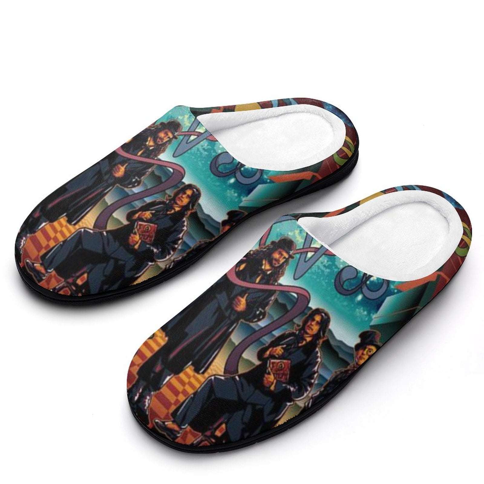 Rock Music Tool Band Fuzzy Cotton Slippers For Mens Winter Cotton ...