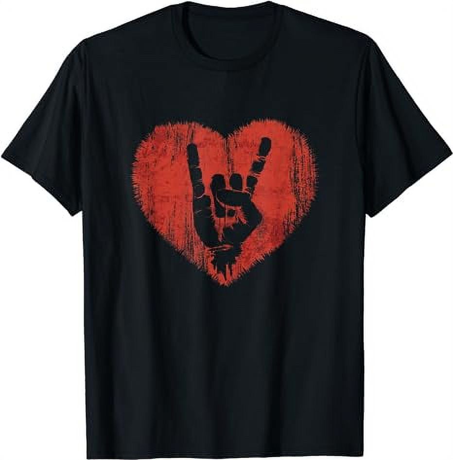 Rock N Roll Music Lover Hand Horns Rock On Concert T-Shirt - Walmart.com