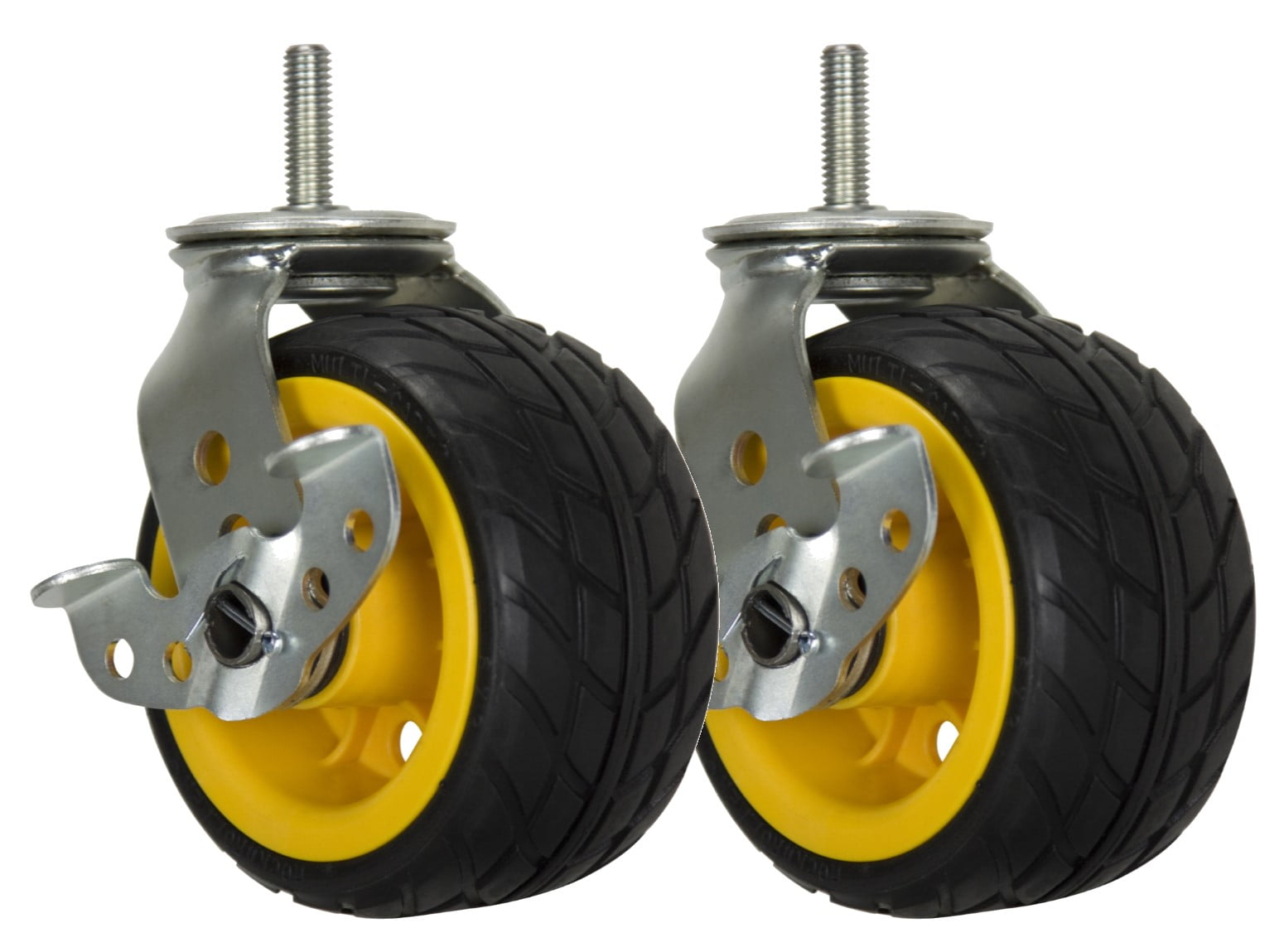 Rock N Roller RCSTR8X2 All-Terrain Caster with Brake 8" x 2" (2-Pack ...