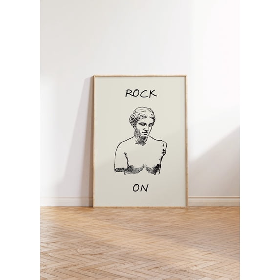 Rock On Print Funny History Teacher Gift Greek Statue Poster Classroom ...