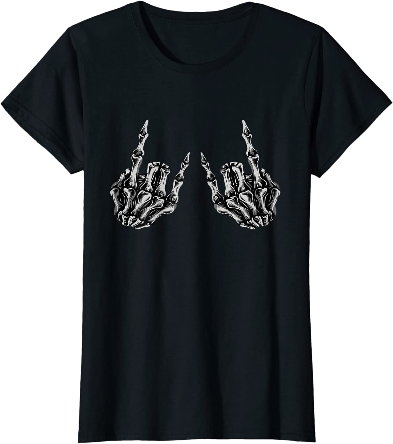 Rock On Rock Star Skeleton Hands T-Shirt - Walmart.com