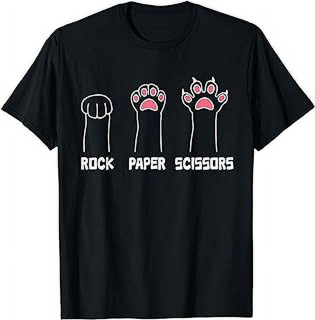 Rock Paper Scissors Cat Paws Cute Cat Funny Cat T-Shirt - Walmart.com