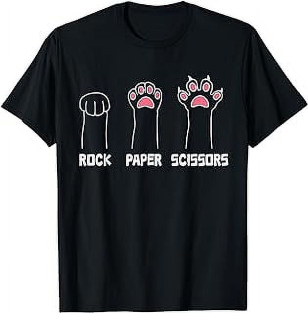 Rock Paper Scissors Cat Paws Cute Cat Funny Cat T-Shirt - Walmart.com