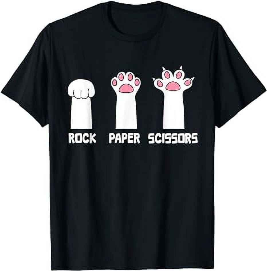 Rock Paper Scissors Cat Paws Game Cute Paw Funny Cat T-Shirt - Walmart.com