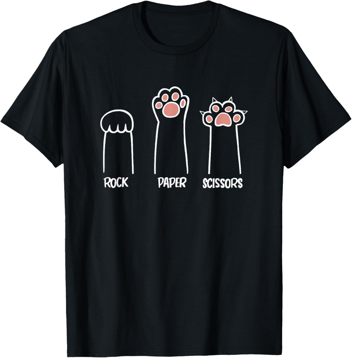 Rock Paper Scissors Game Cute Cat Kitty Paws T-Shirt - Walmart.com