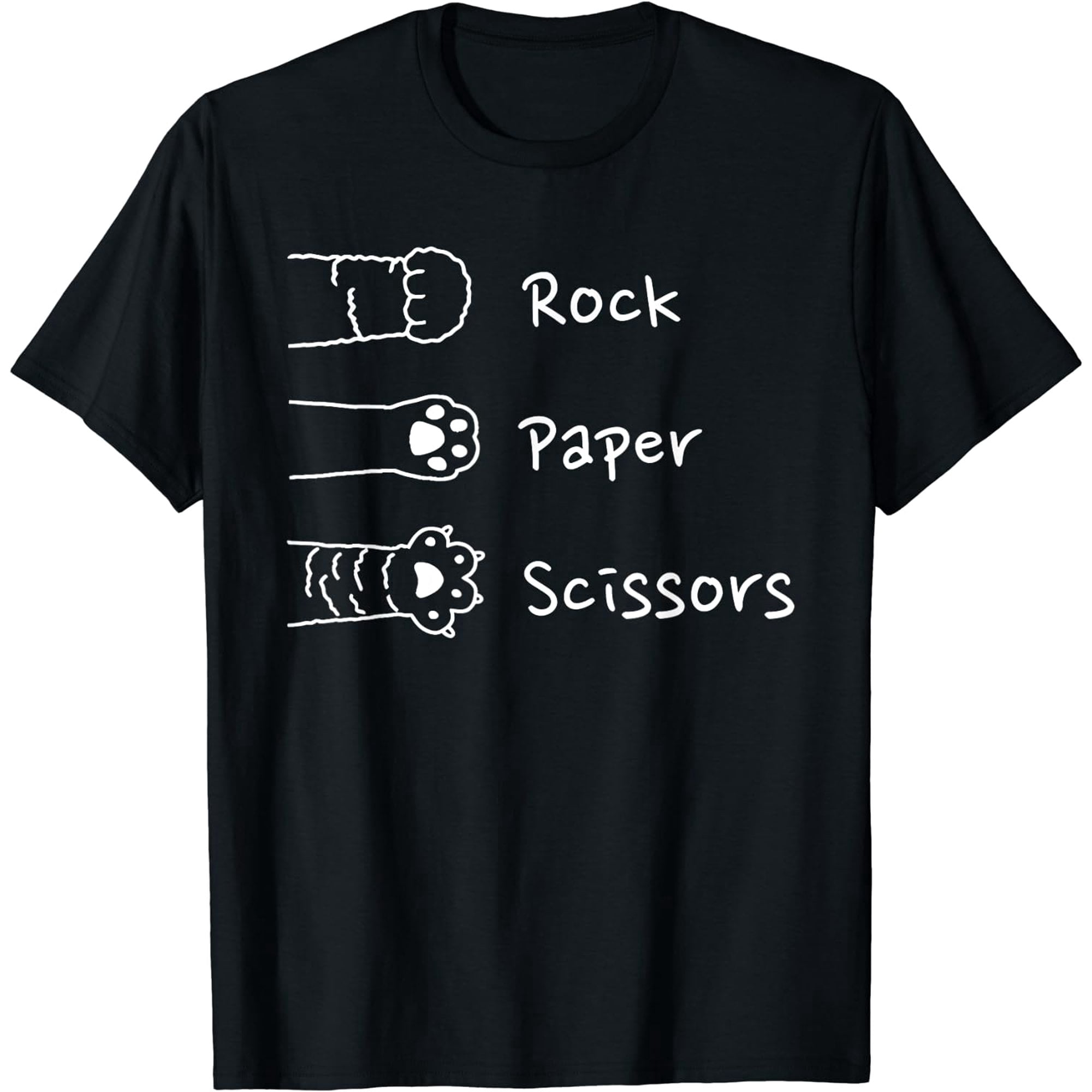Rock Paper Scissors Hand Game Cute Paw Casual T-Shirt For Men Women ...
