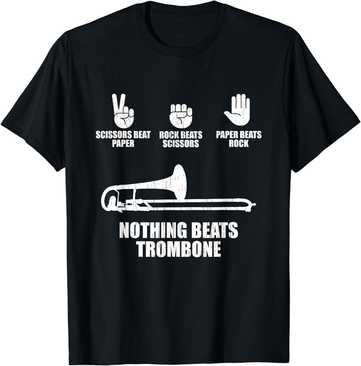 Rock Paper Scissors Marching Band Shirt Funny Trombone Lover T-Shirt ...