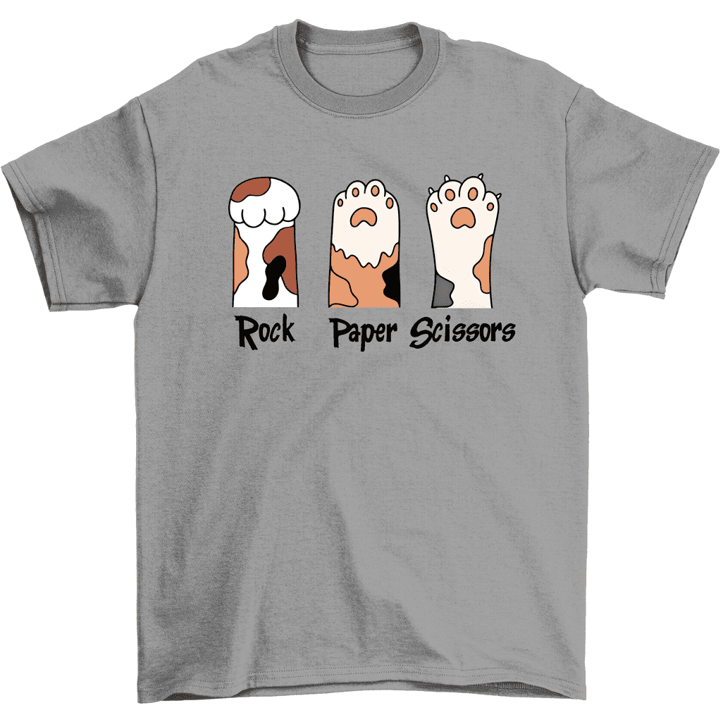 Rock Paper Scissors Paw Claws T-Shirt Men Women Unisex - Walmart.com