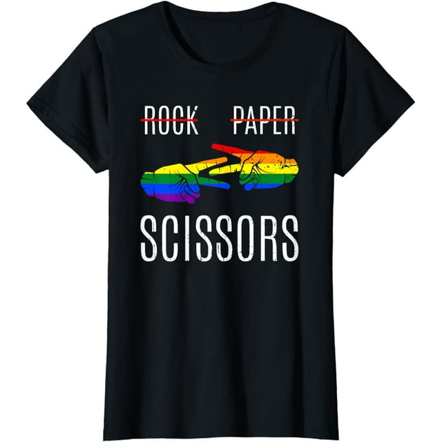 Rock Paper Scissors Pride Month LGBTQ Gay Flag T-Shirt - Walmart.com