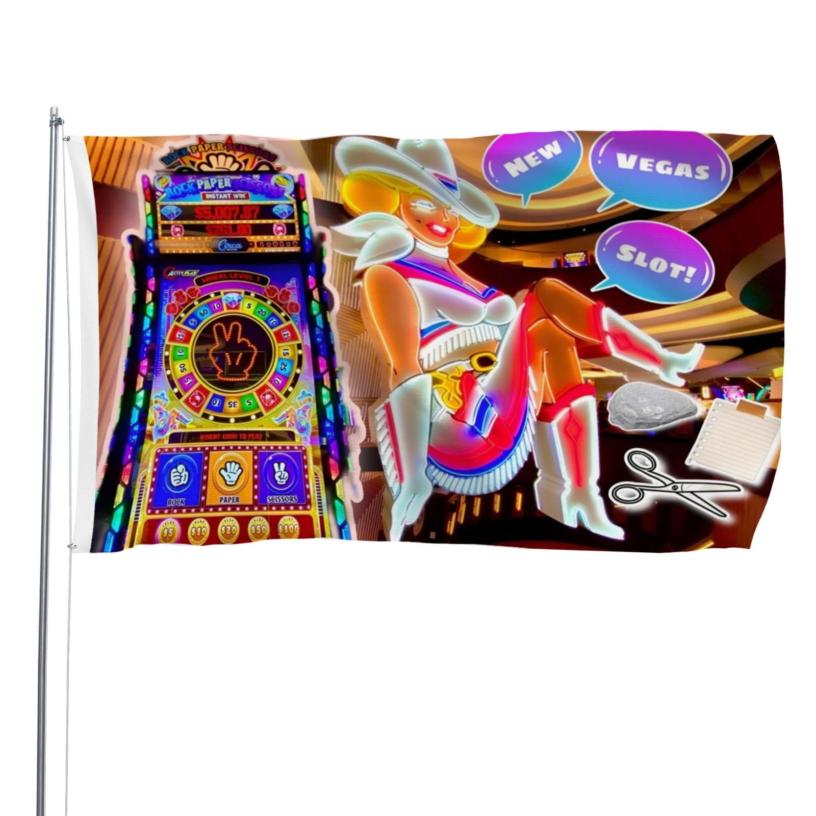 Rock Paper Scissors-themed Printed Flag Perfect gift for fans, friends ...