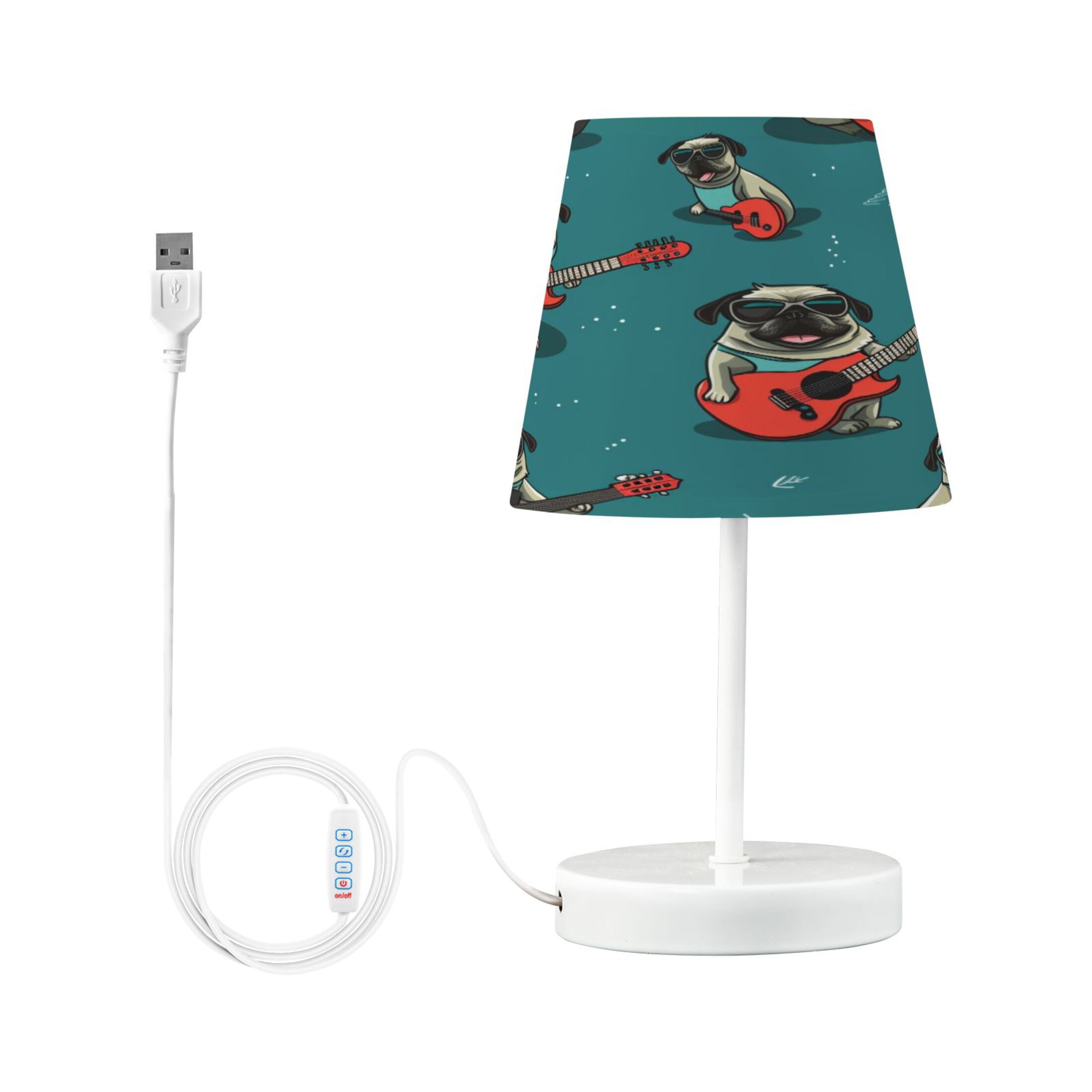 Rock Pekingese Dogs Desk Lamp LED Table Nightstand Lamps with 3 Color ...