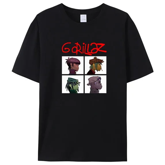 Rock Print T-Shirts Music Band Gorillazs Punk 90s Casual Fashion New ...