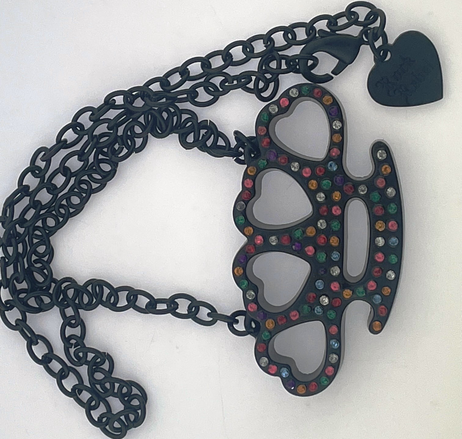 Rock Rebel Pendant Multicolored Rhinestones Blinged Iced Out Dog Tag ...