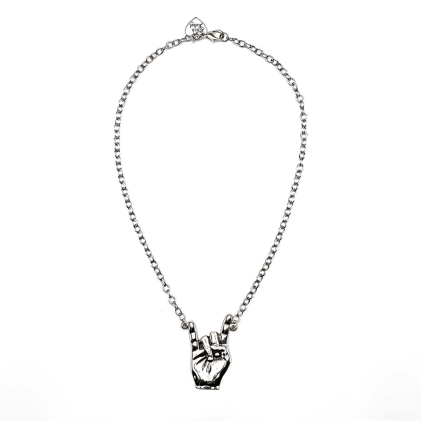 Rock Rebel Rocker Hand Pendant Chain Necklace - Walmart.com