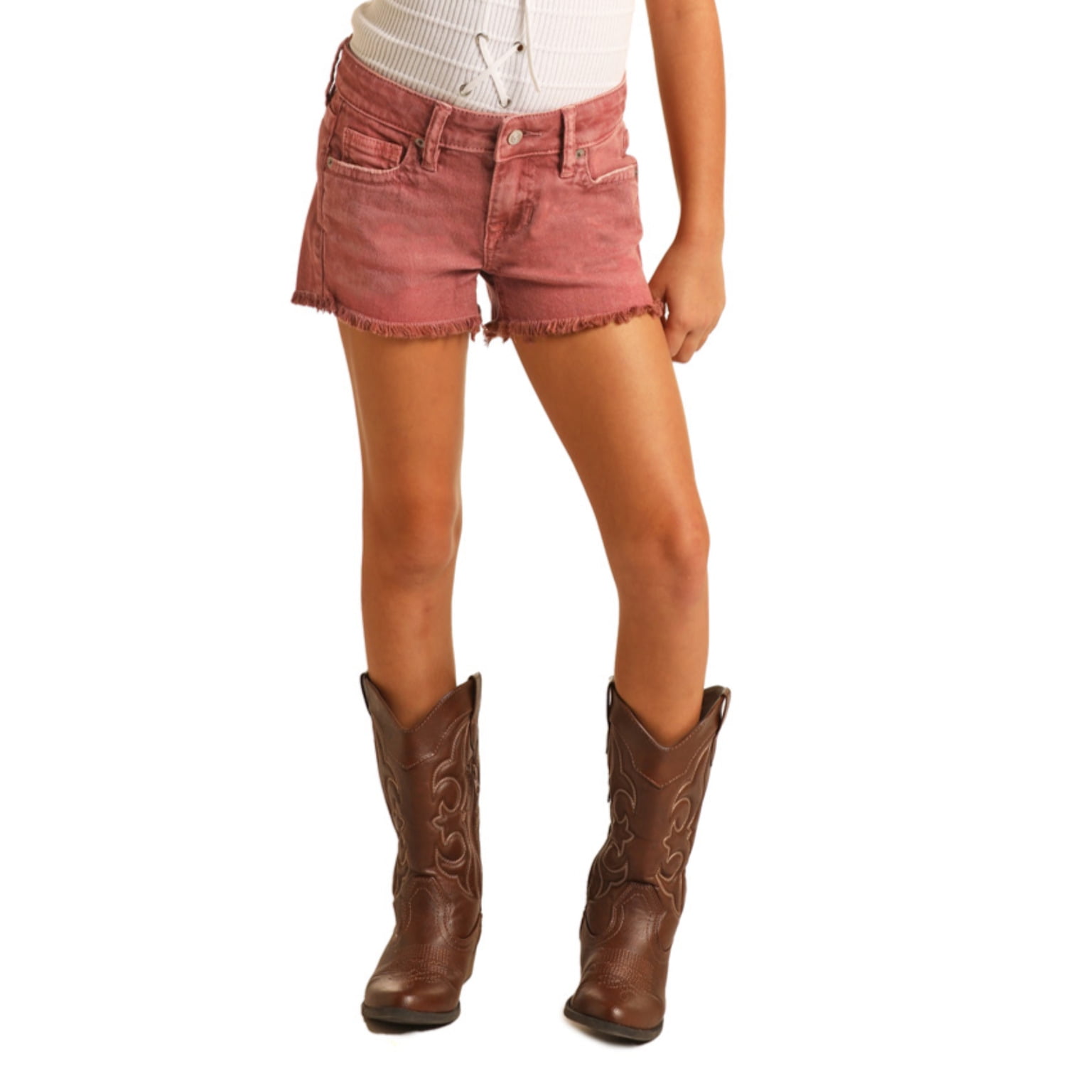 Rock and Roll Denim Girls Girls Distressed Shorts 10 Rose - Walmart.com