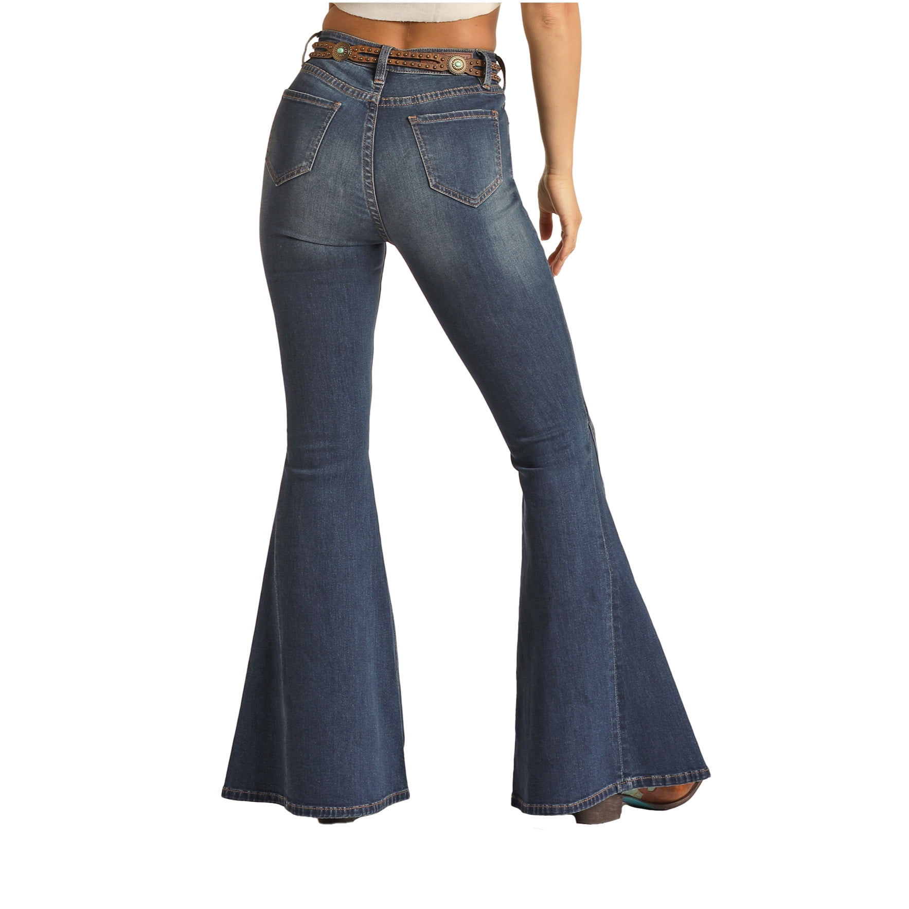 Rock Roll Denim® Ladies Side Insert Bell Bottom Jeans RRWD7HR0SR-203 ...